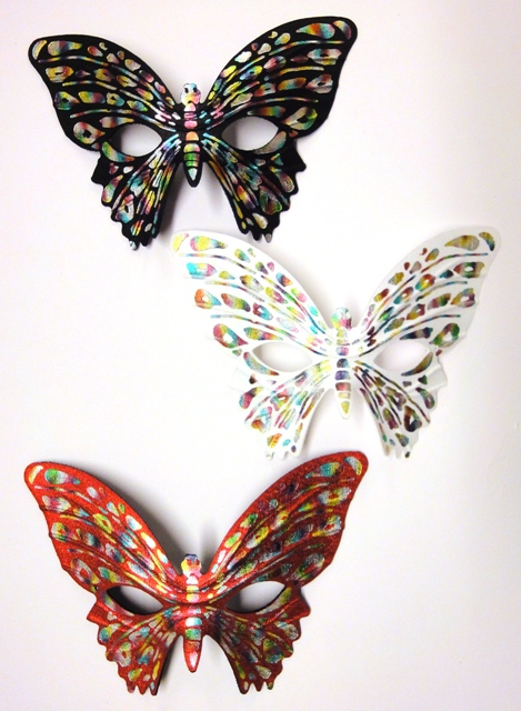 Oogmasker vlinder metallic vlekken rood